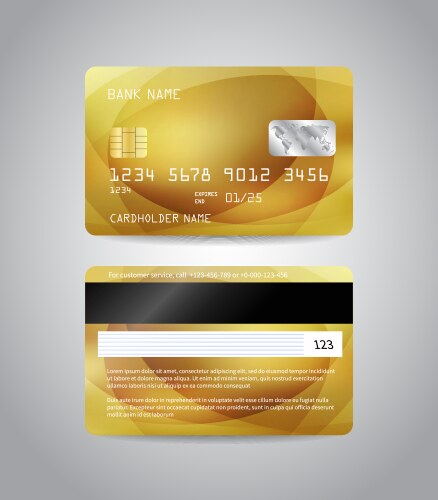 Credit card front and back side Royalty Free Vector Image