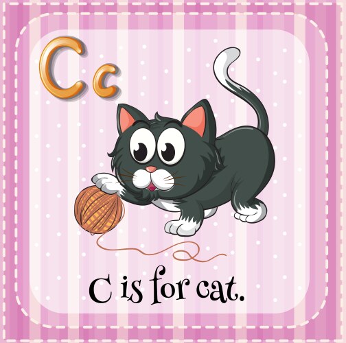 Animals alphabet c is for cat Royalty Free Vector Image