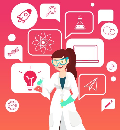 Thin line computer science poster banner Vector Image