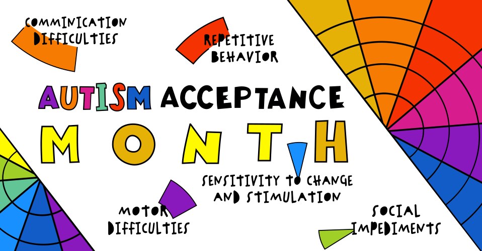 Autism awareness month autistic spectrum disorder Vector Image