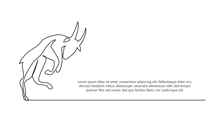 Goat line design simple animal silhouette Vector Image