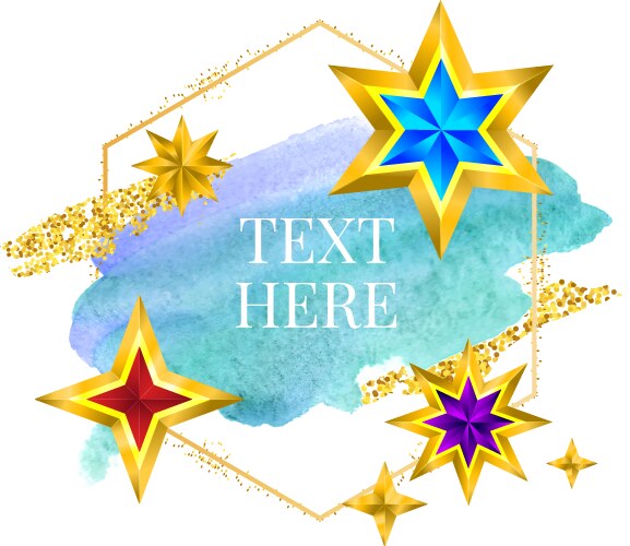 Gold frame paint hand painted brush stroke Vector Image