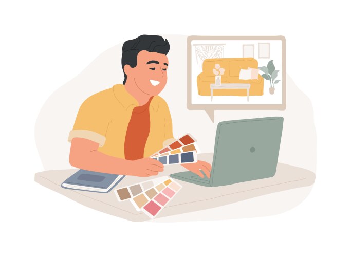 Office design and interior isolated cartoon Vector Image