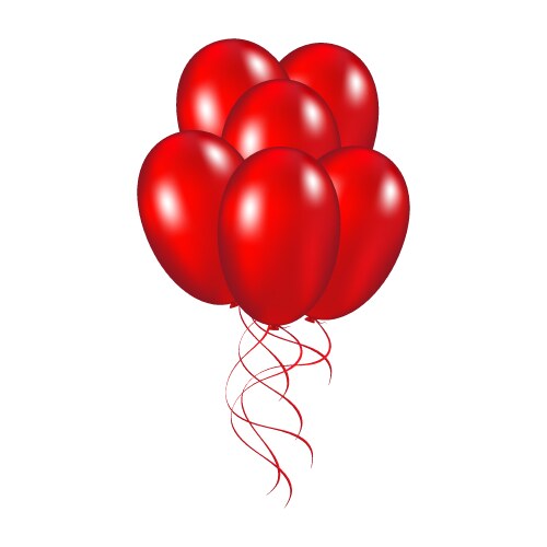 Flying red balloons isolated on white background Vector Image