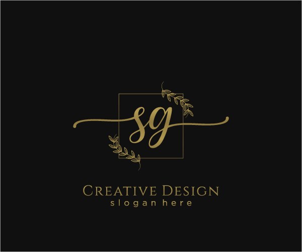 Initial sg beauty monogram and elegant logo design