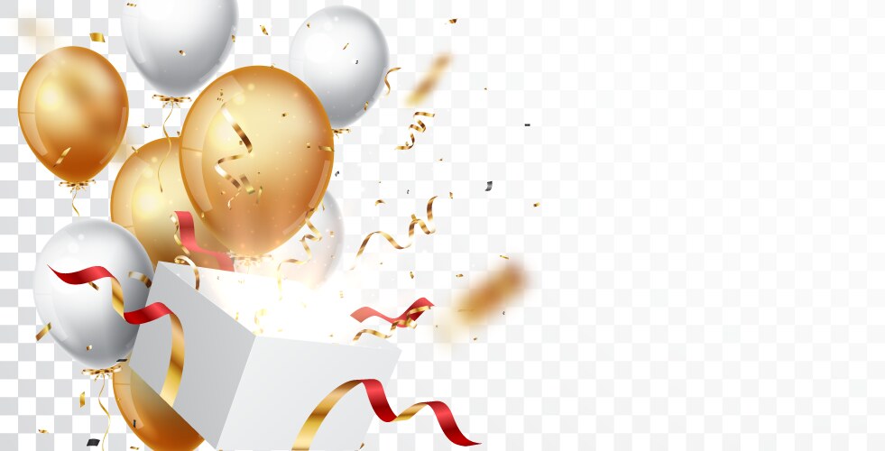 Congratulation border with golden balloons Vector Image