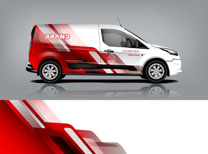 Full wrap van with vinyl sticker sample Royalty Free Vector