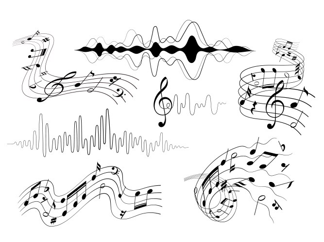 Music sound waves Royalty Free Vector Image - VectorStock