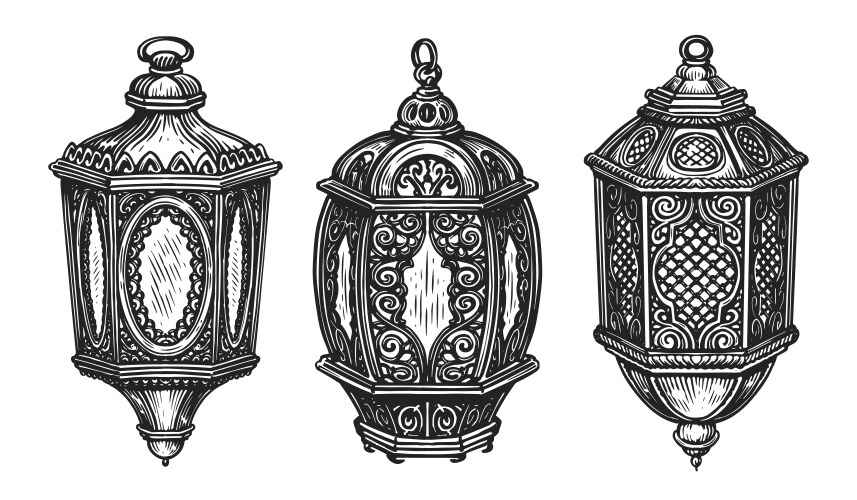 Ramadan Lantern Drawing Vector Images (over 2,600)