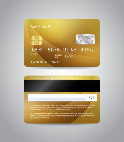 Credit card front and back side Royalty Free Vector Image