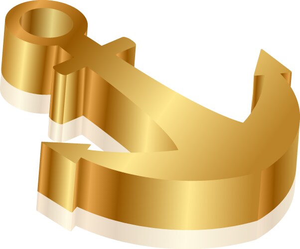 3d anchor with rope Royalty Free Vector Image - VectorStock