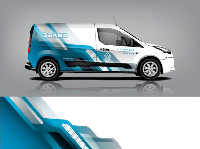 Full wrap van with vinyl sticker sample Royalty Free Vector