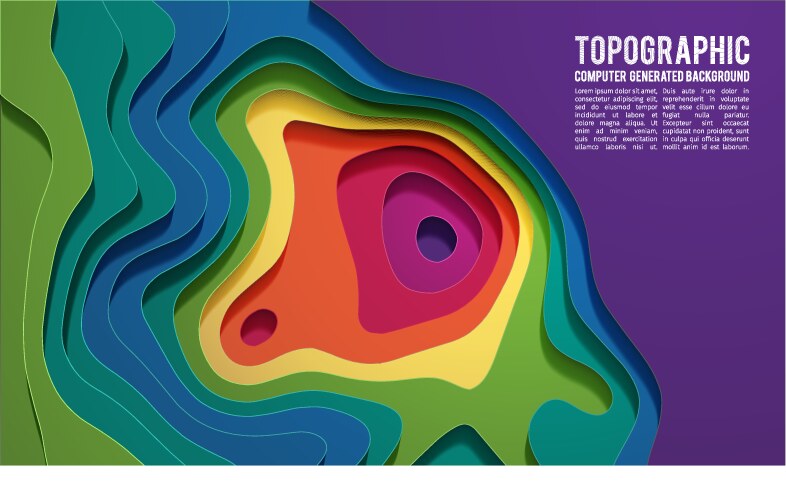 Colorful paper cutout cut banner concept Vector Image
