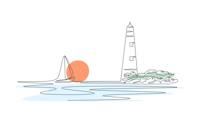 Lighthouse Line Drawing Vector Images (over 850)