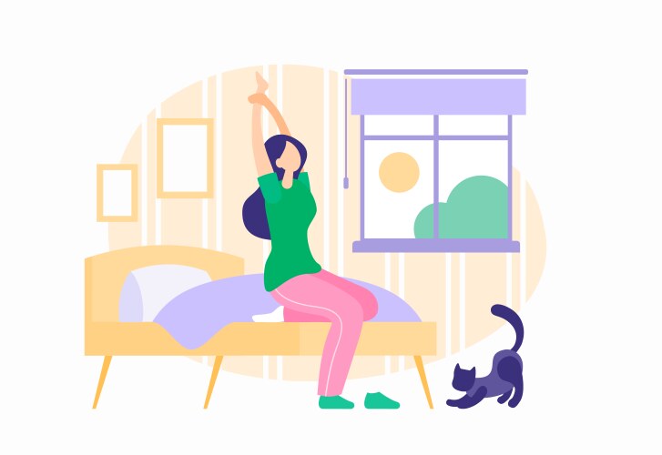Cartoon Girl Waking Up Vector Images Over 620