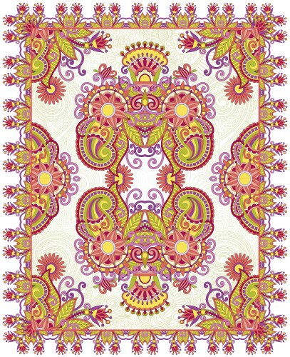 Oriental floral ornamental seamless carpet Vector Image