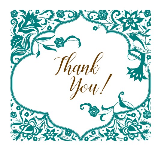 Floral frame vignette border card design template Vector Image