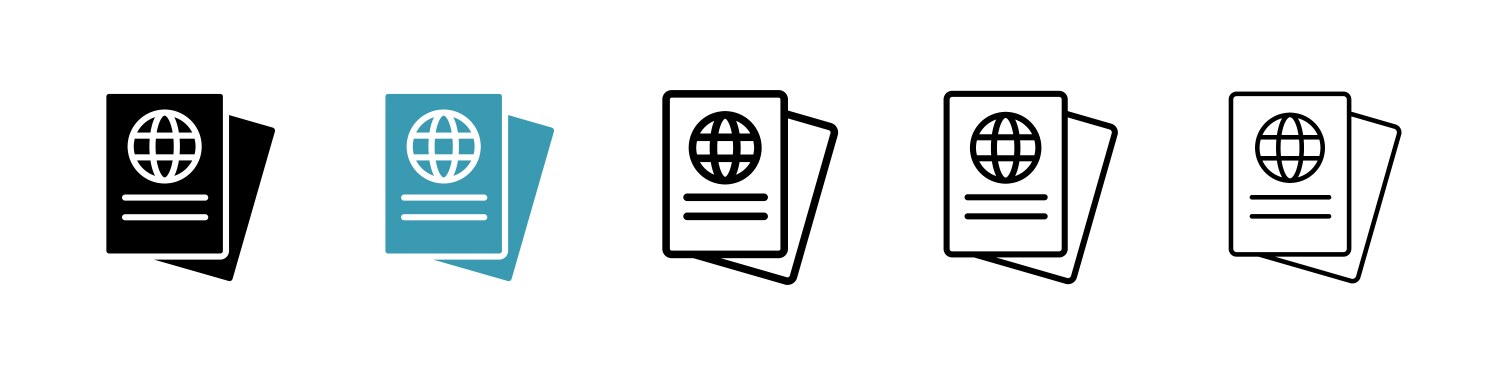 Immigration icon set on white background Vector Image