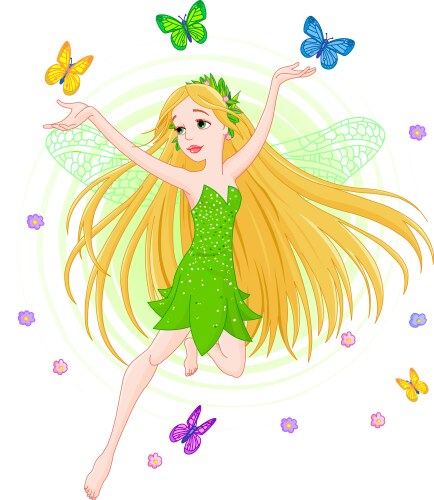 Spring fairy with narcissus Royalty Free Vector Image
