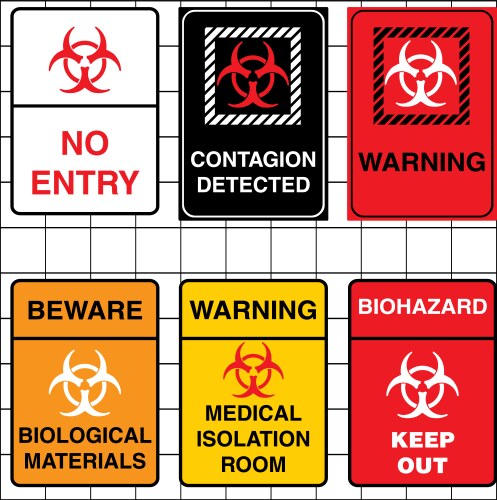 Danger and dangerous zone warning red frames hud Vector Image