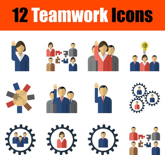 Teamwork icon set Royalty Free Vector Image - VectorStock
