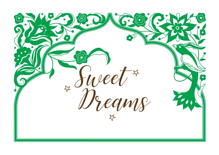 Floral frame vignette border card design template Vector Image