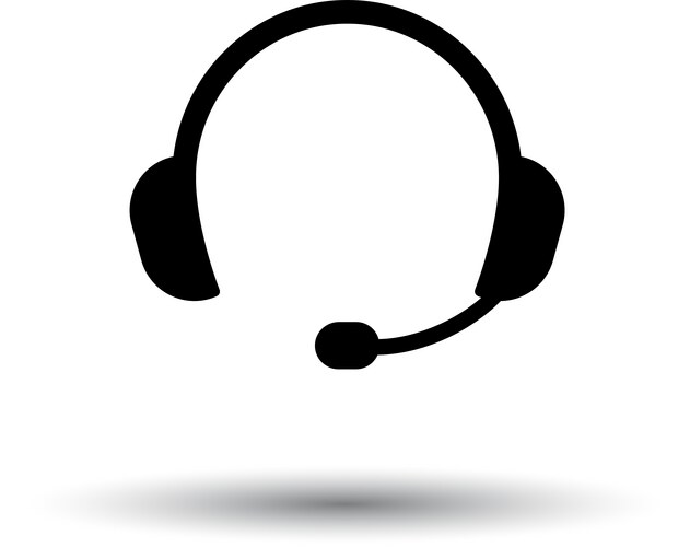 Headset flat icon of support or headphones Vector Image