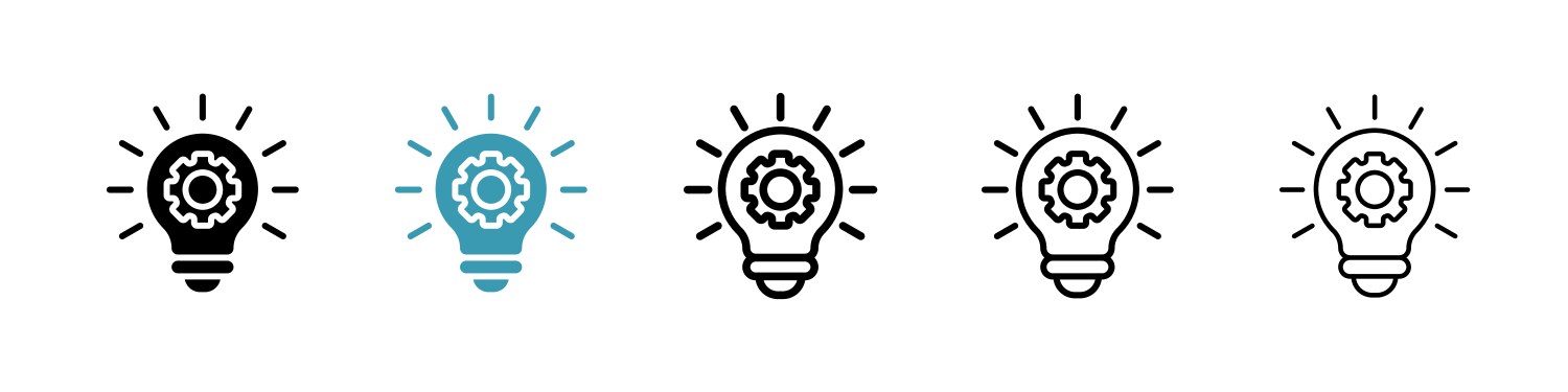 Implementation icon set on white background Vector Image