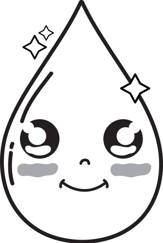 Kawaii cute happy water drop Royalty Free Vector Image