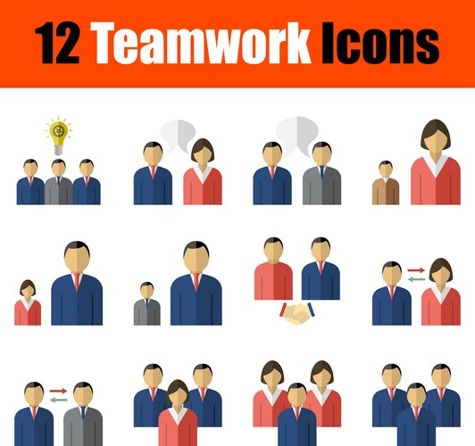 Teamwork icon set Royalty Free Vector Image - VectorStock