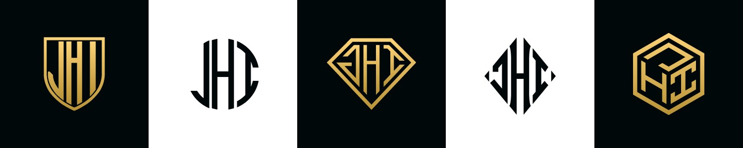 Initial letters jgq logo designs bundle Royalty Free Vector