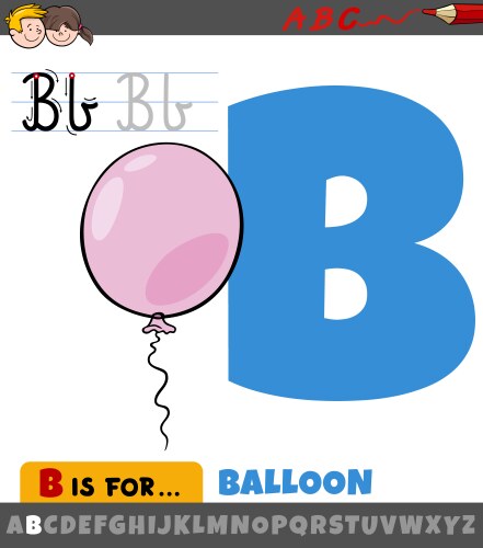 Funny letter b cartoon Royalty Free Vector Image