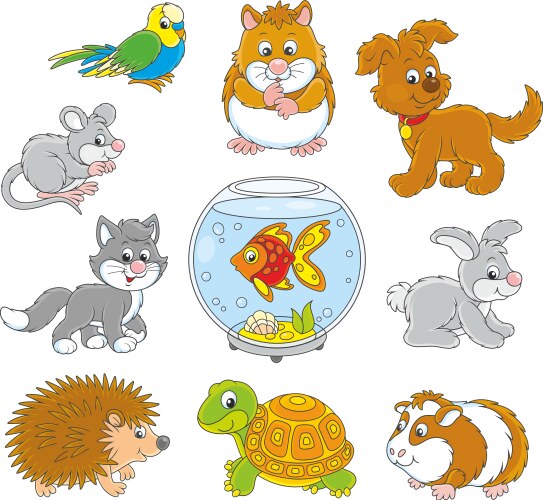 Cartoon pets collection Royalty Free Vector Image