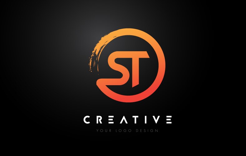 St s t letter logo design in black colors Vector Image