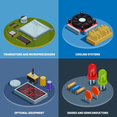 Semiconductor production design concept Royalty Free Vector