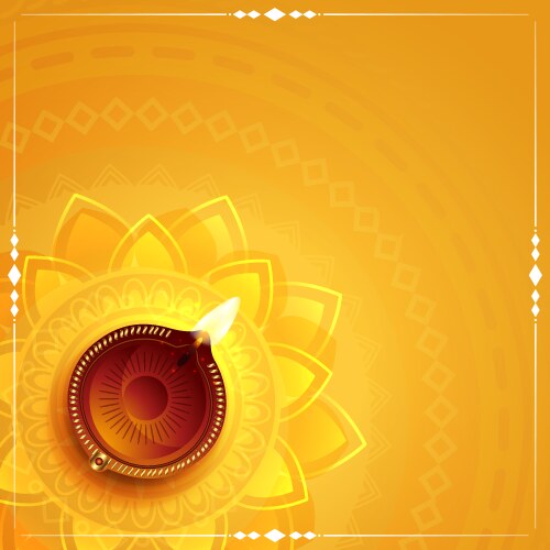Creative happy diwali greeting card design Vector Image