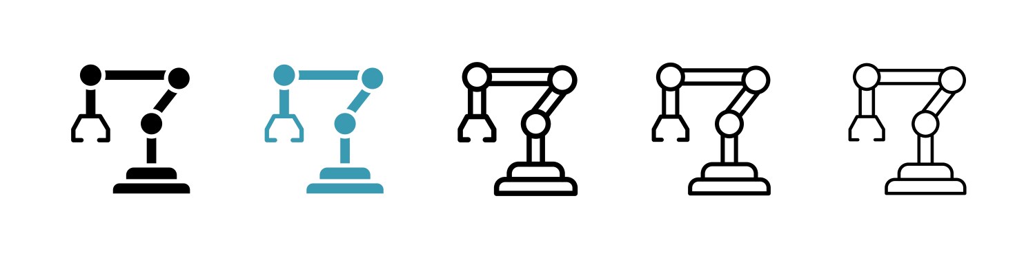 Industrial robot icon set on white background Vector Image