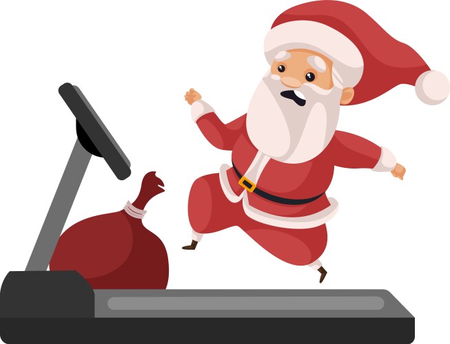 Crazy santa - cartoon Royalty Free Vector Image