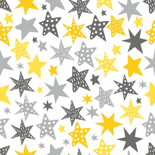 Stars and constellations seamless pattern Vector Image