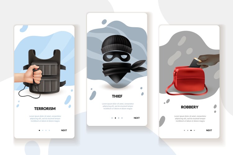 Thief banners set Royalty Free Vector Image - VectorStock