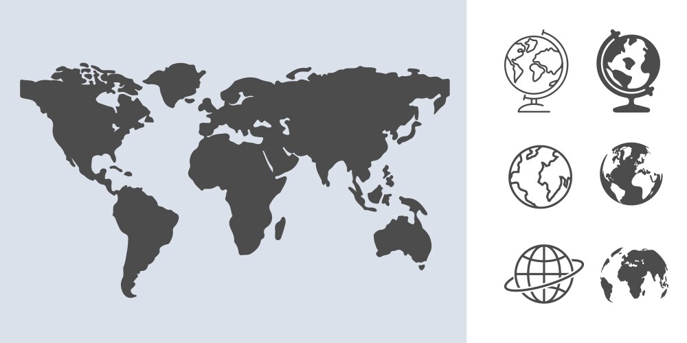World Map Grey Vector Images (over 6,400)
