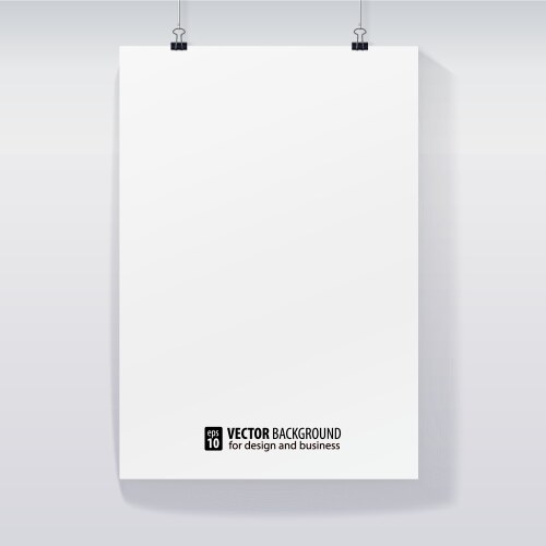 Blank white poster template Royalty Free Vector Image