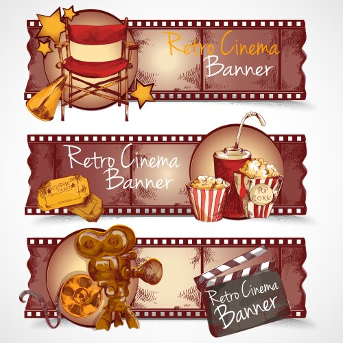 Cinema and movie banner Royalty Free Vector Image
