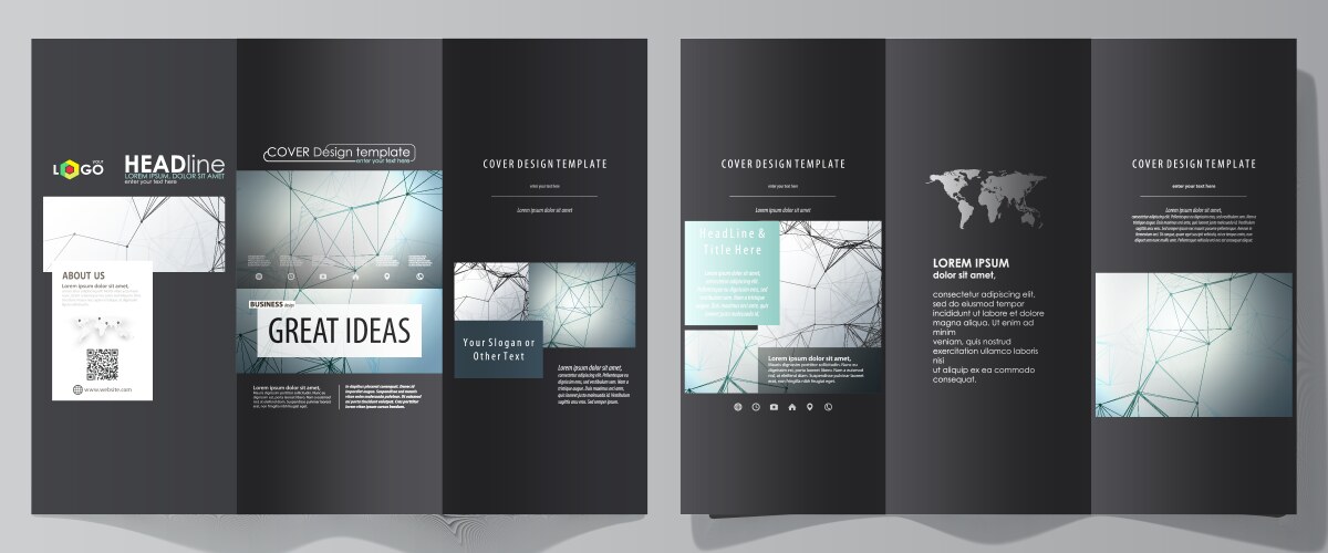 Tri-fold brochure business templates on both sides