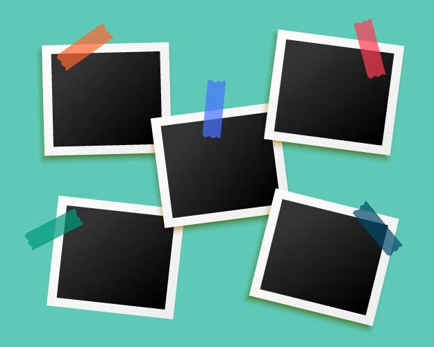 Two collages frames eight and five photo Vector Image