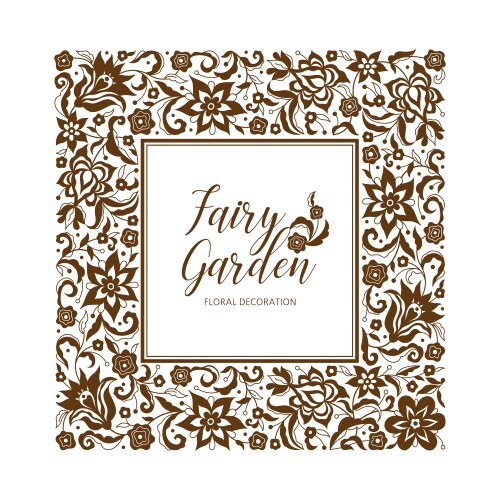 Floral frame vignette border card design template Vector Image