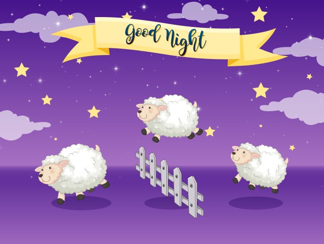 Good night wishes with glitter gold moon and stars