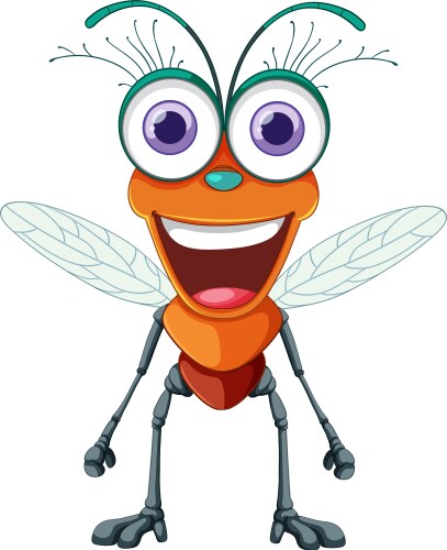 Cute fly animal waving hand Royalty Free Vector Image