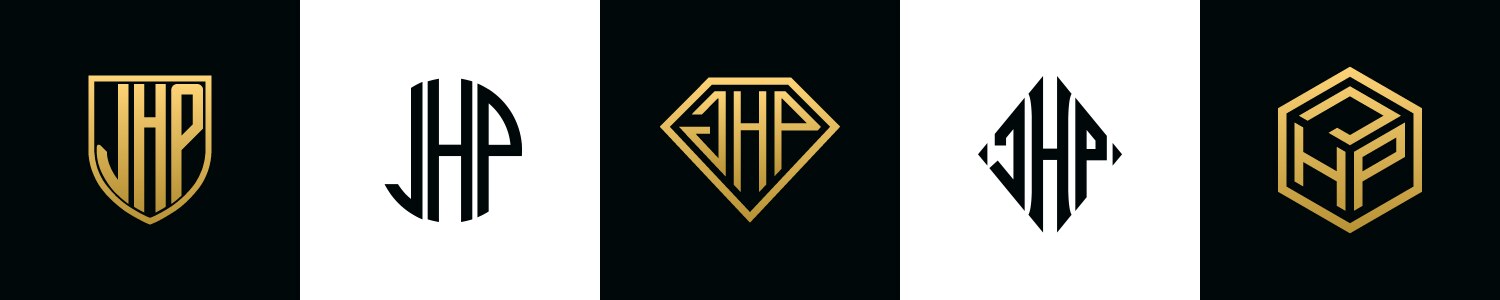 Initial letters jhy logo designs bundle Royalty Free Vector