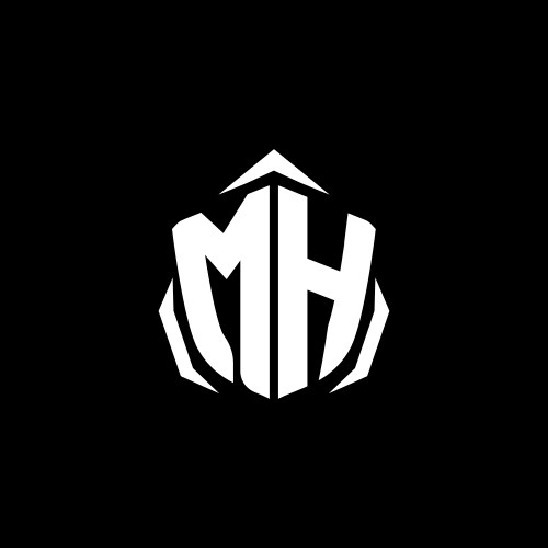 Mh logo monogram shield crown luxury design Vector Image Mh logo monogram shield crown luxury design Vector Image